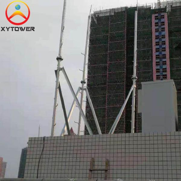 Quality 5G Cell Signal Single Pipe Telecommunication Rooftop Pole for sale