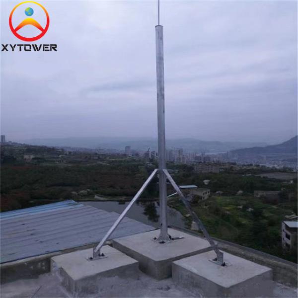 Quality 5G Cell Signal Single Pipe Telecommunication Rooftop Pole for sale