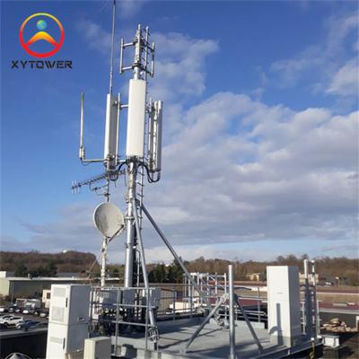China Self Supporting Galvanized Steel Pole Rooftop Antenna Tower For Telecom for sale