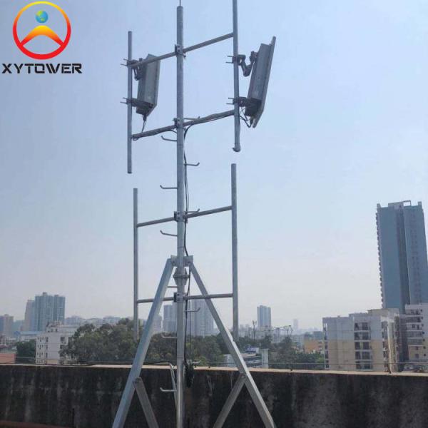 Quality Galvanized Cell Phone Steel Pole Telecommunication Rooftop Tower for sale