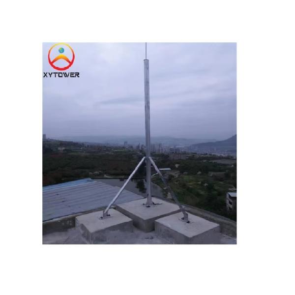 Quality Customizable 12m 20m Gsm Telecommunication Steel Rooftop Monopole Roof Top Tower for sale