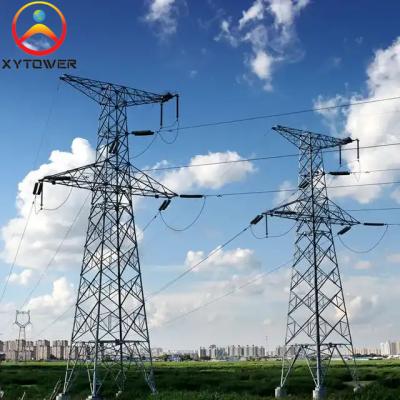 China Galvanized High Tension 400kv Electric Transmission Line Steel Tower for sale
