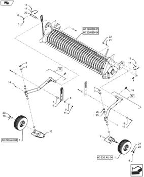 China 47431237 WIRE ROPE Case parts RB565, RB465, RB455 for sale