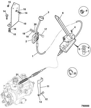 China 333/F4489 Cable throttle control assembly JCB parts for sale