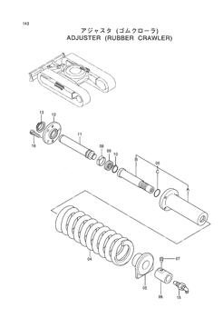 9102266 CYL. ASS'Y Hitachi parts EX18-2, EX20U-3, EX20UR, EX20UR-2, EX20UR-2C, EX20UR-3, EX22, EX22-2, EX25, EX25-2, EX27U, EX27UNA, EX30, EX30UR, EX30UR-2, EX30UR-2C, EX35, EX40UR, HX64B, HX64B-2, ZX20U, ZX20UR, ZX22U-2, ZX25, ZX27-...
