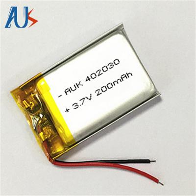 China Custom 3.7V 200mAh LiPo Battery Customize Size AUK 601336 402030 LiPo Battery for sale