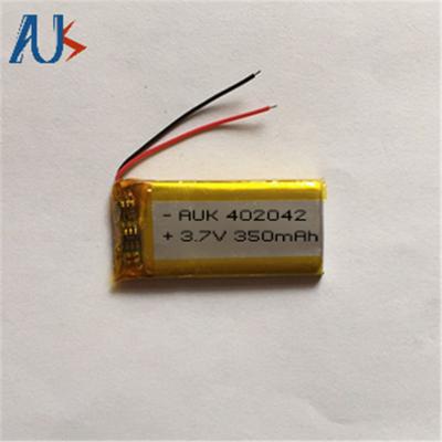 Китай AUK 402042 Липо аккумулятор 3.7V 350mAh Литий липо аккумулятор продается