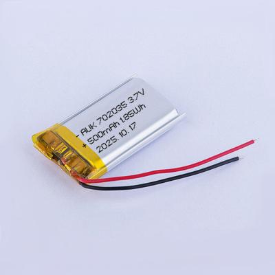 Китай AUK 702035 Полимерная литиевая батарея Lipo 500 мАч 3,7 В для навигатора, сигнализации, домофона, локатора с UN38.3 продается