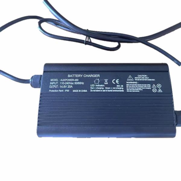 Quality 14.6V 20A Lifepo4 Battery Charger With IP30 UK EU AU US INPUT Plug For Car for sale