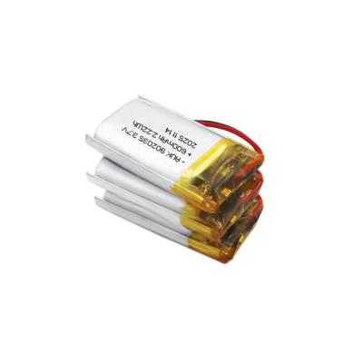 중국 902035 3.7v 600mAh 리튬 폴리머 배터리 (조명, VR 헤드셋, 감지기, 음성 녹음기, 진동기용) 판매용