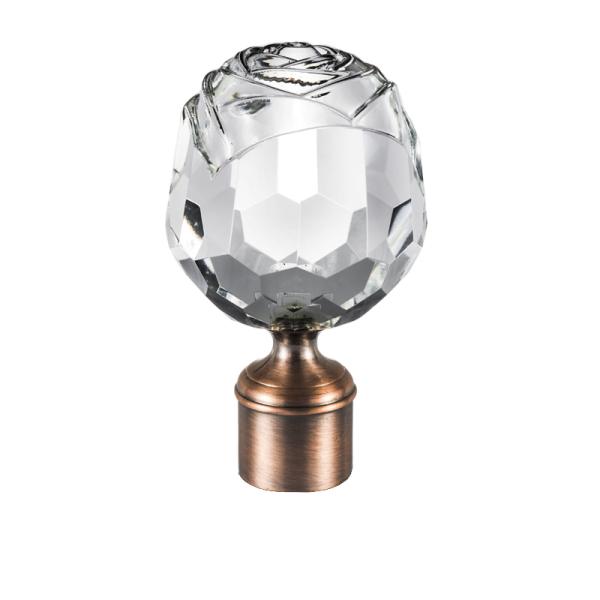 Quality Hot  Sell Crystal Glass Curtain Finials/ Wrought Iron Curtain Rods for sale