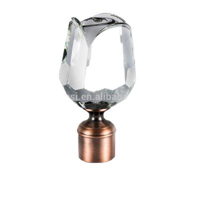 China Crystal Glass Curtain Rod Finials for sale