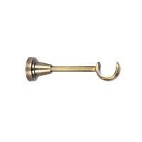 Quality Modern Single Metal Curtain Rod Bracket in Bronze Double Hook Design for sale