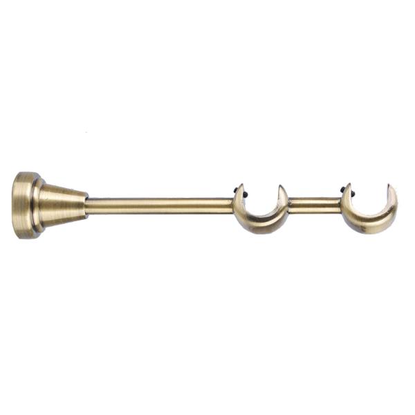 Quality Modern Single Metal Curtain Rod Bracket in Bronze Double Hook Design for sale