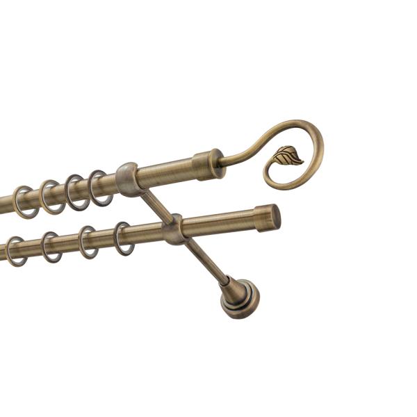 Quality Modern Single Metal Curtain Rod Bracket in Bronze Double Hook Design for sale