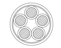 China Polyvinyl Chloride Insulated 5 Core Power Cable Metallic Screen Optional for sale