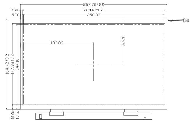 11.6 Inch IPS LCD Display Module technical diagram showing dimensions and interface details