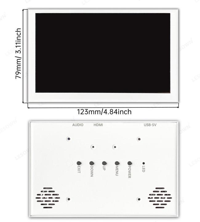 5 Inch Portable LCD Monitor with white metal casing