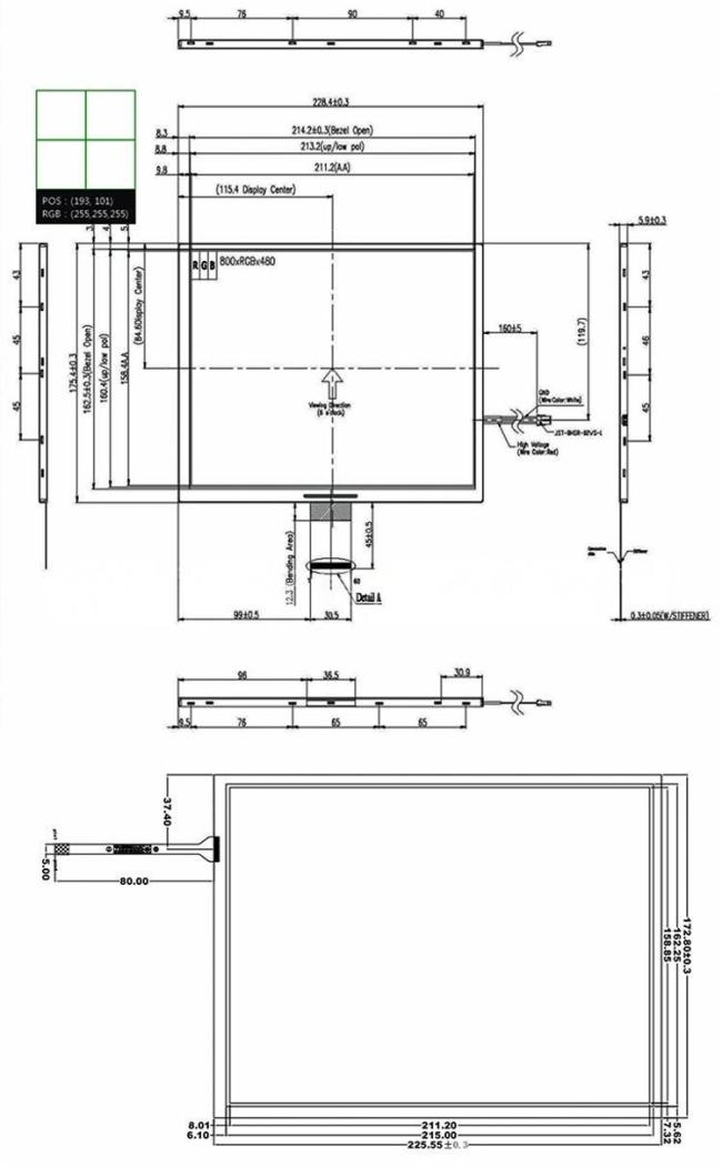 10.4 inch resistive touch LCD display with 800x600 resolution and 24bit RGB interface