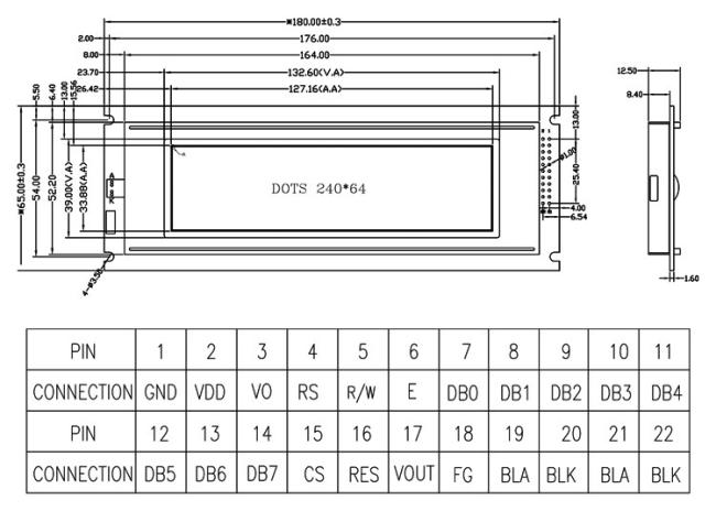 5.4 Inch Dot Matrix Display with PCB Board