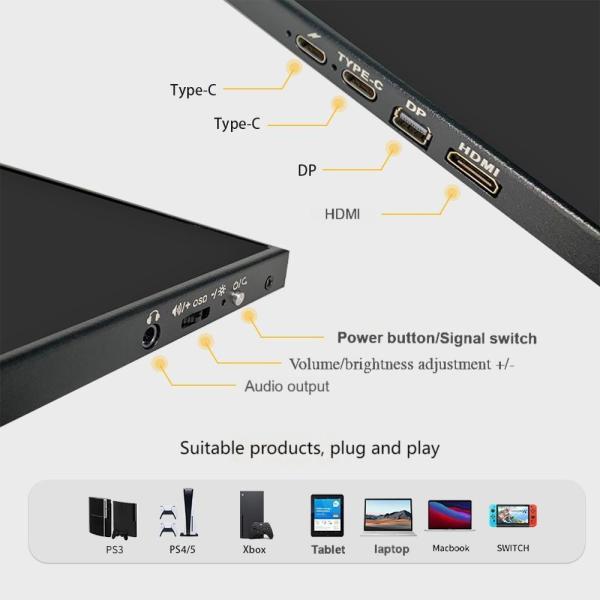 Quality 18 Inch 2560x1600 Resolution Portable LCD Monitor 2.5K+155Hz 1200 Brightness for sale