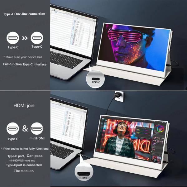 Quality 13.3 Inch Portable LCD Monitor 300 Cd/m2 Capacitive Touch Monitor 3840x2160 for sale