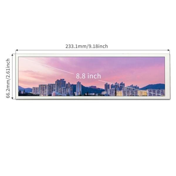 Quality 8.8 Inch Car Capacitive Touch Screen Display 600Cd/M2 480X1920 USB HDMI for sale