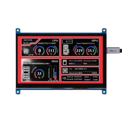 China Type C Interface 7 Inch UART LCD Touch Screen Module 1024X600 350 Brightness for sale