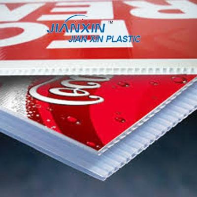 China Polypropylene Printed Corflute With Advertising Corrugated Plastic Sheet for sale