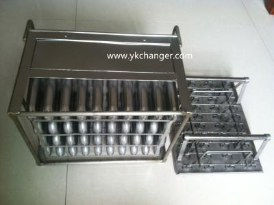 China Frozen mold ice cream ice lolly stainles steel 4x10 90ml with stick holder extractor for sale