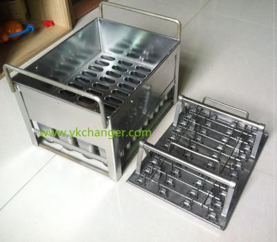China Stainless steel ice cream molder basket ice cream molder with stick holder 90ml 4X10 40pieces plasma robot welding for sale