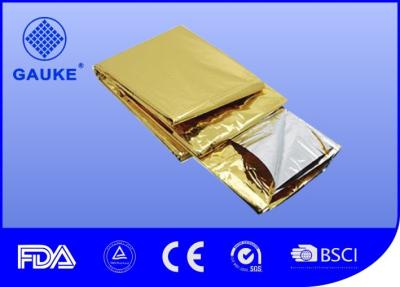 China Regular First Aid Emergency Blanket  , Gold / Silver Aluminum Foil Survival Blanket for sale