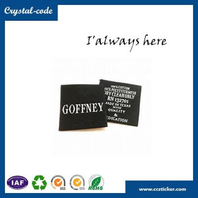 China Quadrate centerfold woven label,,iron woven label,custom woven label for sale