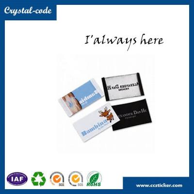 China New products woven loop fold label,damask woven label,woven garment label for sale
