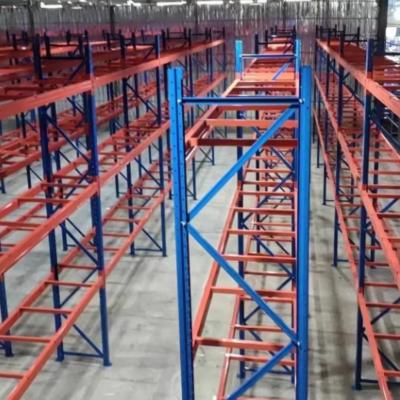 China Heavy Duty Selective Pallet Racking System with 4000kg/layer Capacity, Customizable Dimensions, and Powder Coated Finish for sale
