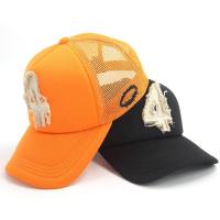 China Foam With Mesh 5 Panel Trucker Hat Embroidered Distressed Patch Snapback Cap for sale