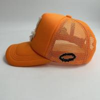 China Foam With Mesh 5 Panel Trucker Hat Embroidered Distressed Patch Snapback Cap for sale