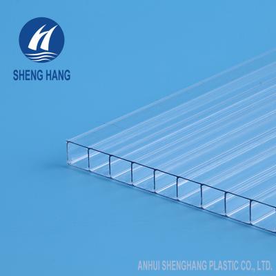 China Duidelijke het Blad UVweerstand van de Polycarbonaat Tweelingmuur Te koop