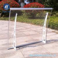 China Solid Polycarbonate Door Canopy 1400mm Width Waterproof Awning with Steel Brackets for sale