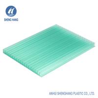 China Blue 18mm 4-Layer Polycarbonate Hollow Sheet Fireproof 1050mm Width for sale