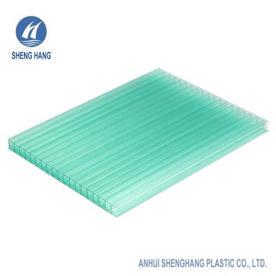 China Blauw 4 Laag 18mm Polycarbonaat Hol Blad maakt 1050mm vuurvast Te koop