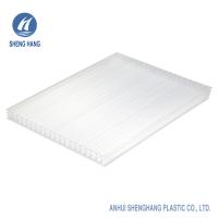 China Blue 18mm 4-Layer Polycarbonate Hollow Sheet Fireproof 1050mm Width for sale