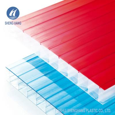 China O telhado azul da folha do policarbonato de Multiwall almofada a co-extrusão 16mm cinco anti UV da parede à venda