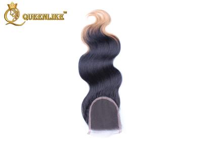 China 16 Inch 1B / 27 Ombre Brazilian Body Wave Lace Closure With Thick Bottom for sale