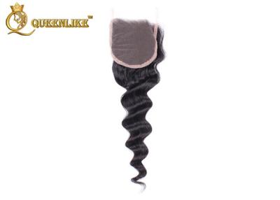 China Natural Curl Black #1B Brazilian Hair Lace Closure Tangle Free for sale