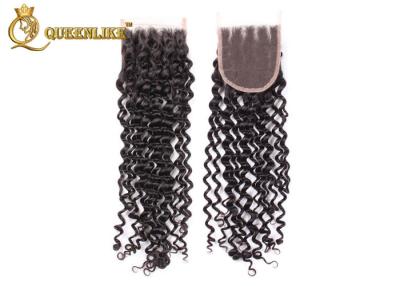 China 20 inch Kinky Wave Remy 4x4 Lace Closure Human Hair Extensions With Closure for sale