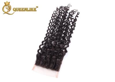 China Glam 20 Inch Kinky Human Hair Lace Closure Middle Parting Lace Closure for sale