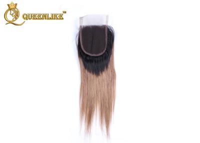 China Colorful Ombre Human Hair Top Piece Closure , Straight / Body Wave Lace Closure for sale
