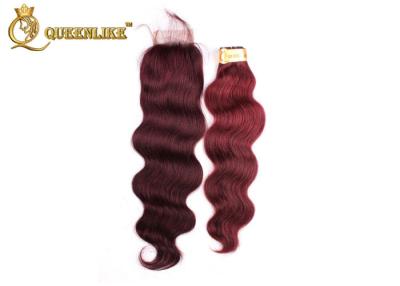 China Colored Body Wave Lace Closure Human Hair , 4 X 4 Medium Brown Swiss Lace Closure for sale