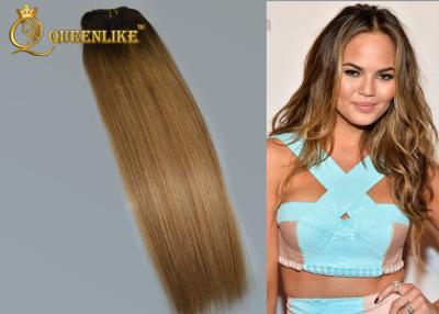 China Remy Hair Extensions Balayage Hair Color Caramel Brown Hair Bleached for sale
